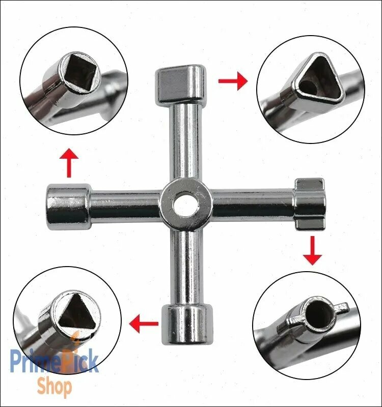 Универсальный, треугольный ключ для электрощитков 4 в 1