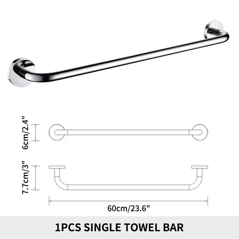 Тумба для полотенец Single Towel Bar, хром