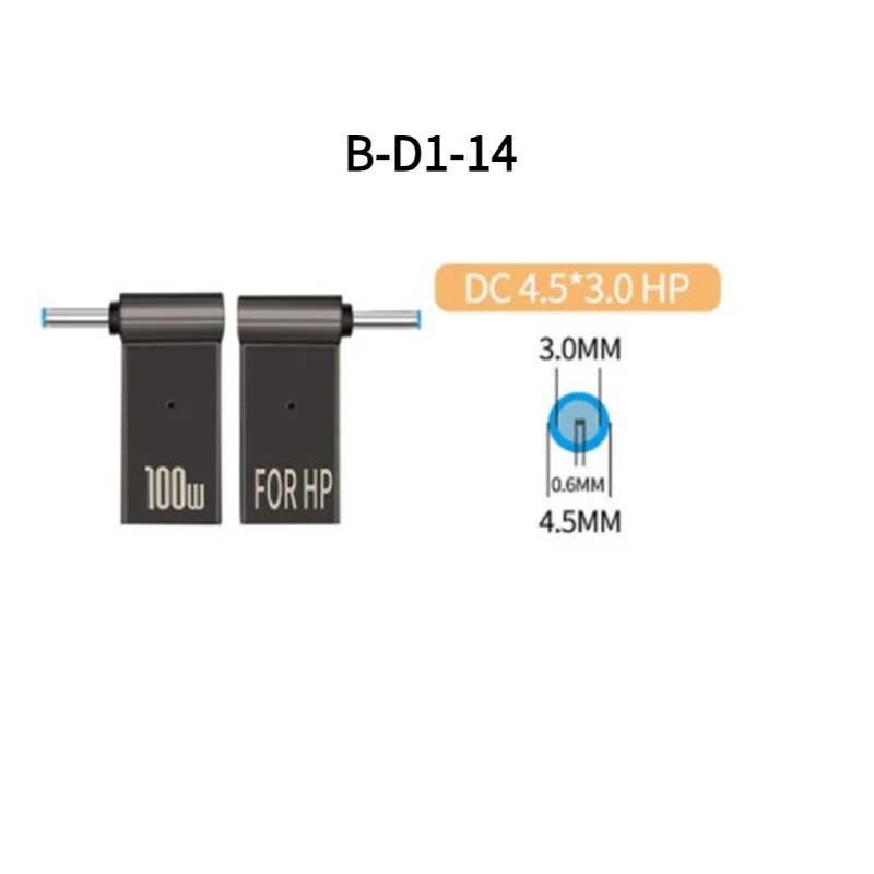 Адаптер для зарядки ноутбука 100 Вт, Type-C на DC, с круглым и квадратным портами, PD-имитатор, быстрый зарядный адаптер-конвертер, 1 шт.