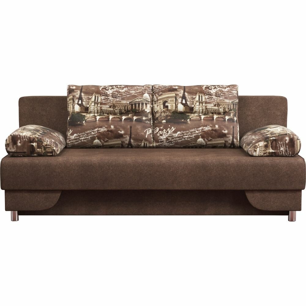 Диван еврокнижка Наш Диван Чарли Люкс А31 флок коричневый