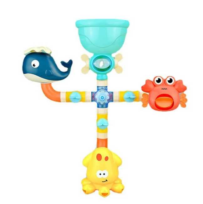 Детская ванна игрушка всасывающая чашка вода игра висящая модель кран душ воды спрей игрушка ванная комната душ воды игрушка подарок ванна игрушка (красочный)