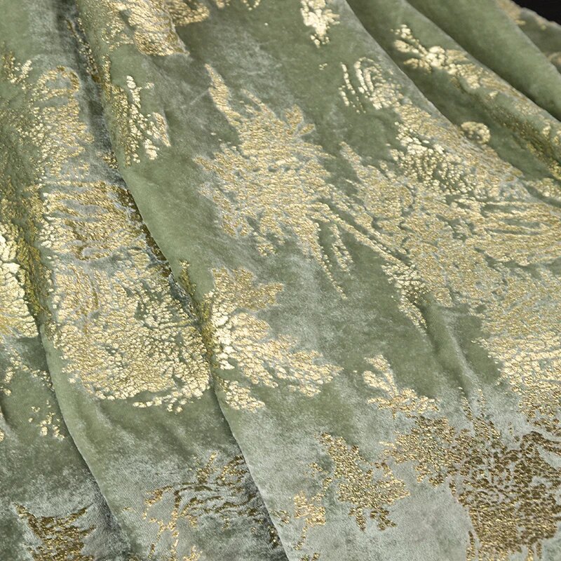 Шелковая вискозная бронзовая ткань для пошива платья Cheongsam Hanfu 1.5 meters, green