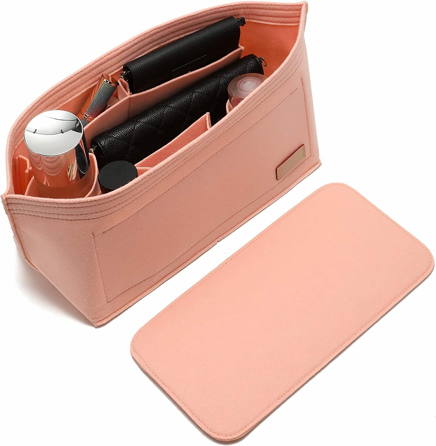 Кросс-бордерные сумки-линеры из фетра Longxiang с длинными и короткими ручками, большие и средние сумки для хранения Longxiang, средние сумки и вкладыши Черная вишня Черная вишня Размер M 26*13*15см