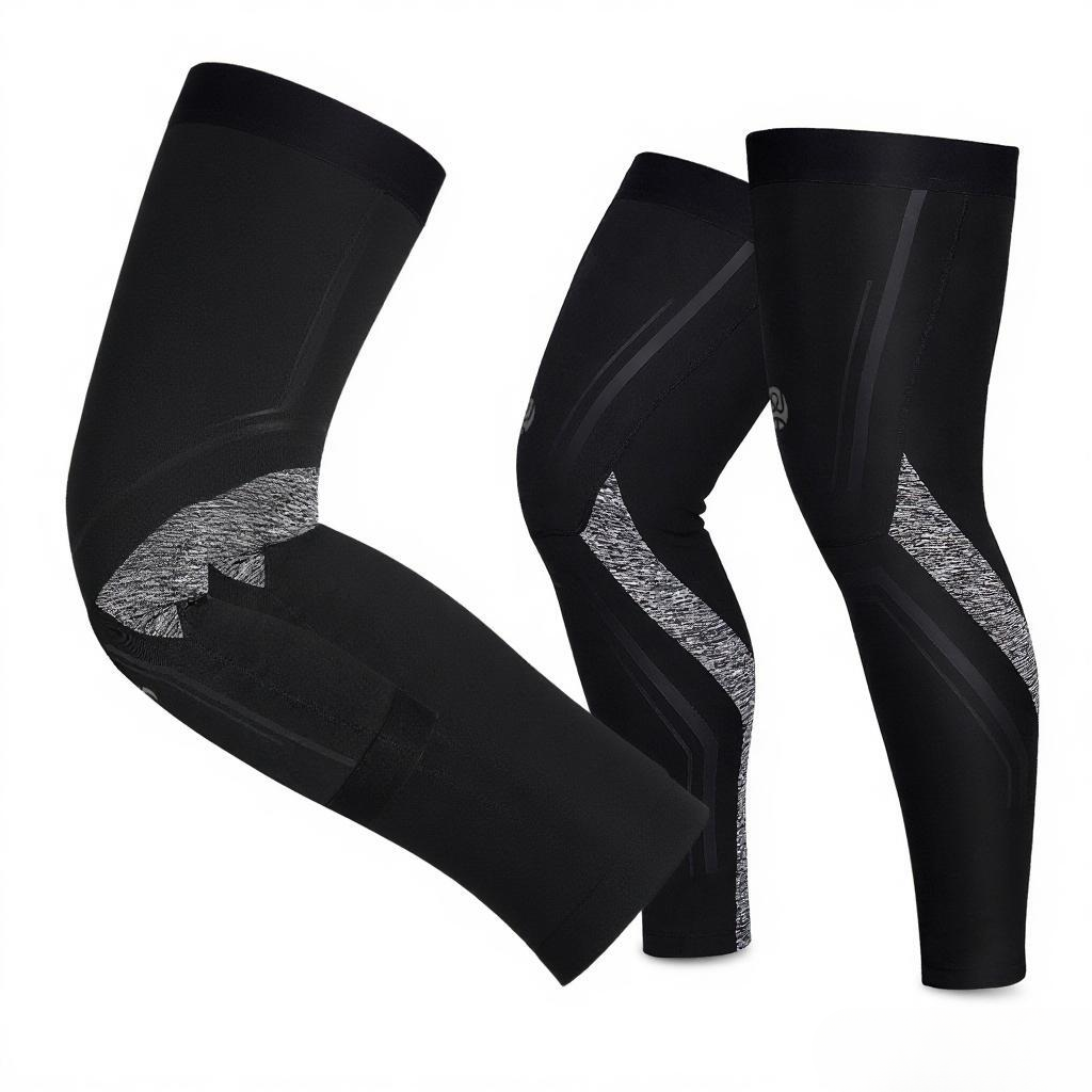 Набор рукавов для рук и голеней для спорта зимний велосипед ветозащитный, материал полиэстер + спандекс, размеры рукавов для рук M (верхняя манжета 22-30, нижняя манжета 15-21, общая длина 41), L (верхняя манжета 26-34, нижняя манжета 17-23, общая длина