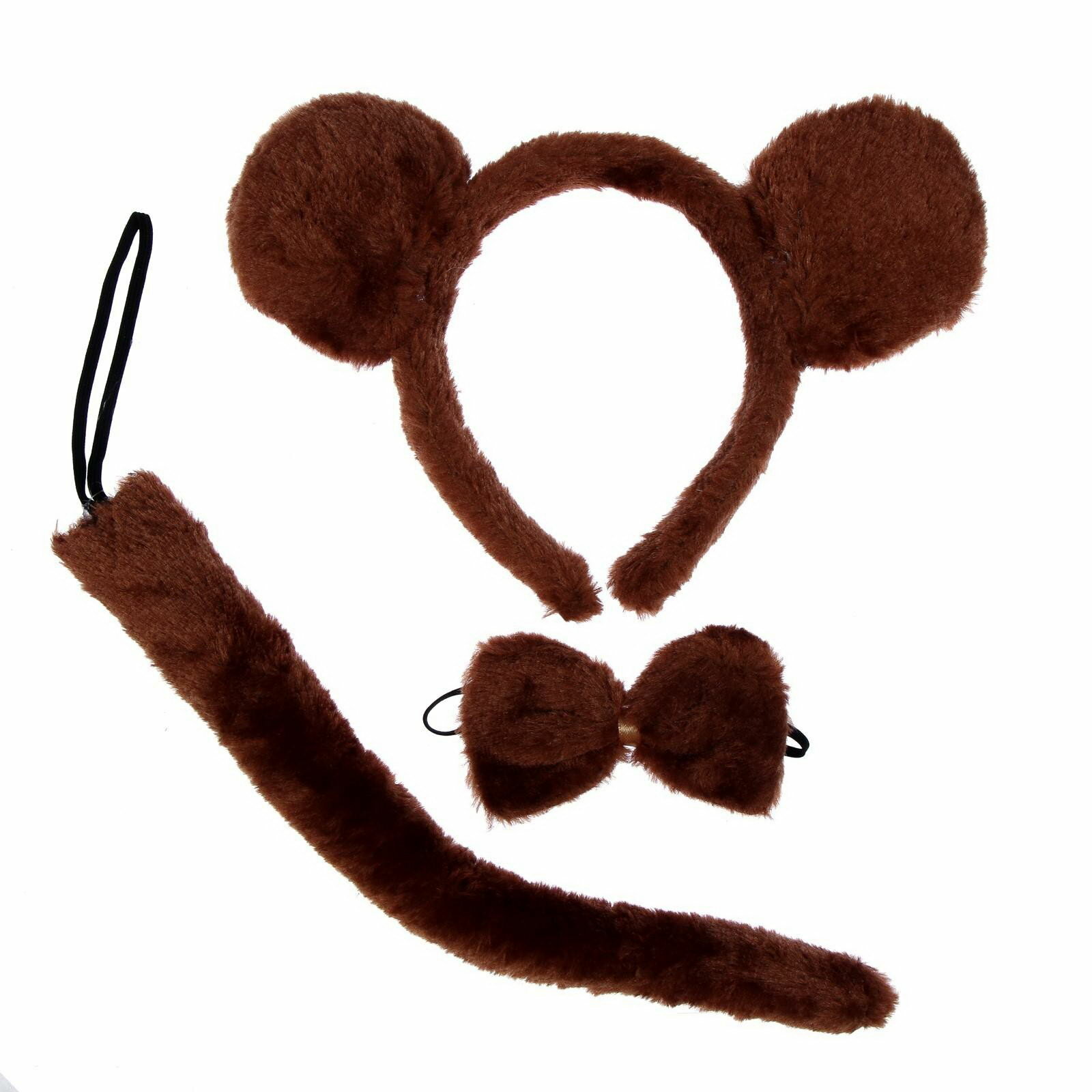 Карнавальный набор "Обезьяна", ободок, хвост, бабочка, вид: галстуки-бабочки