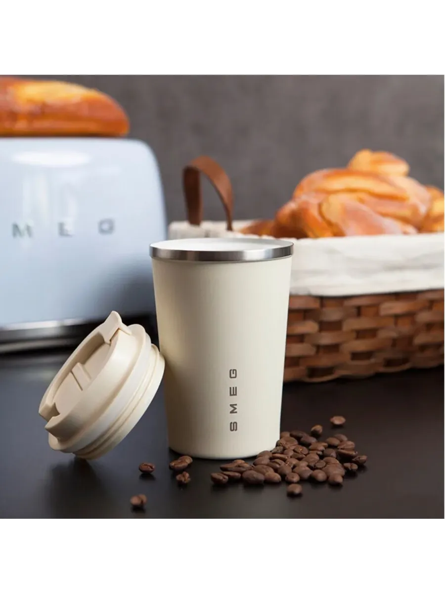 Термокружка Smeg 240ml, нержавеющая сталь, пластик, для горячих и холодных напитков