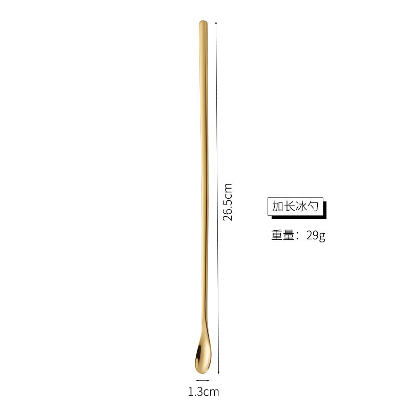 Ложка с длинной ручкой 304 Ложка для смешивания из нержавеющей стали Японская ложка для льда Кофейная ложка с молоком