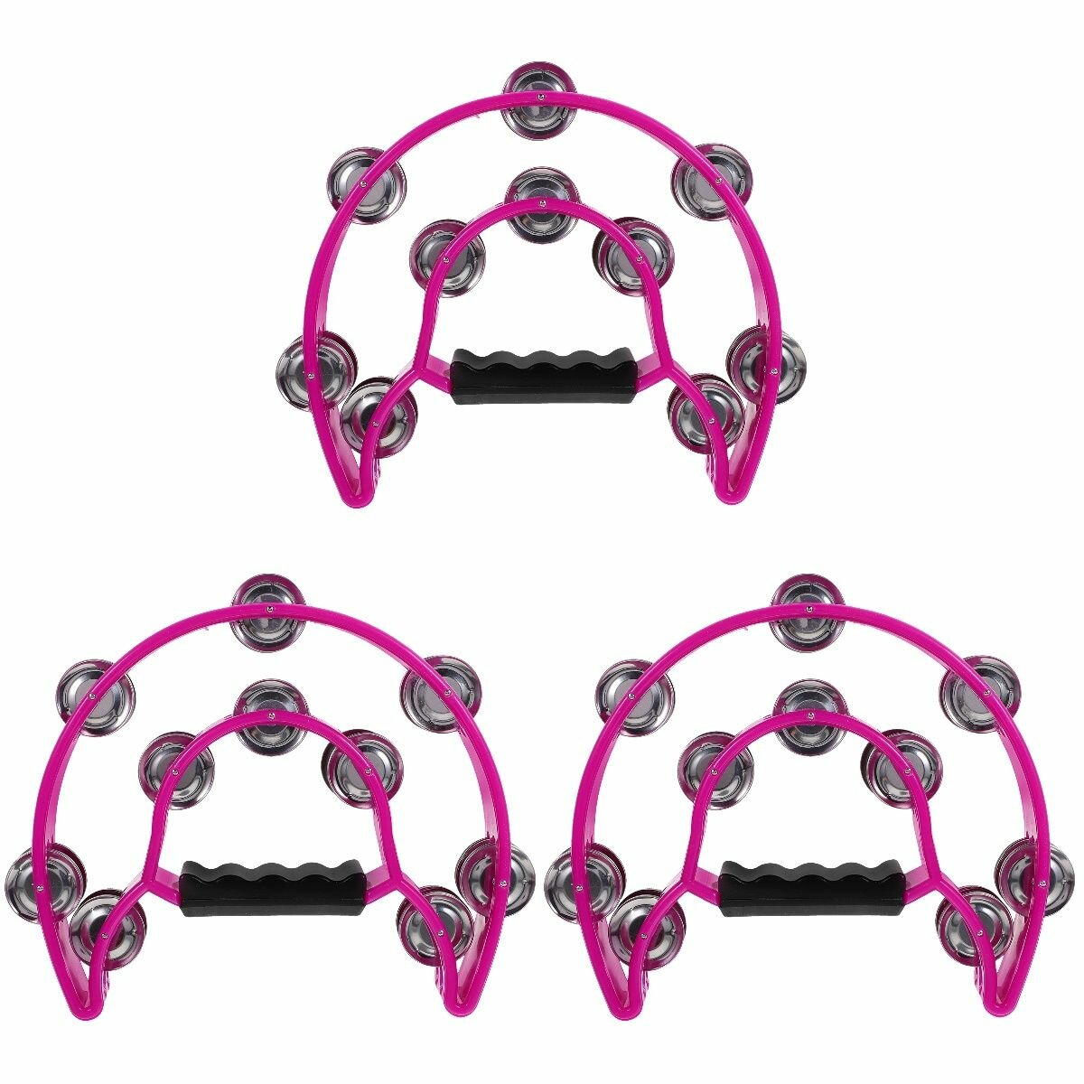 Фиолетовый ручной тамбурин из железа и смолы для игровых и музыкальных вечеринок 3 предмета