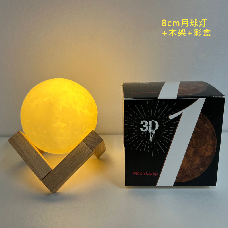 Расписанный вручную лунный светильник-ночник, светодиодный светильник для спальни, лунный светильник, лампа-планета в виде граффити своими руками