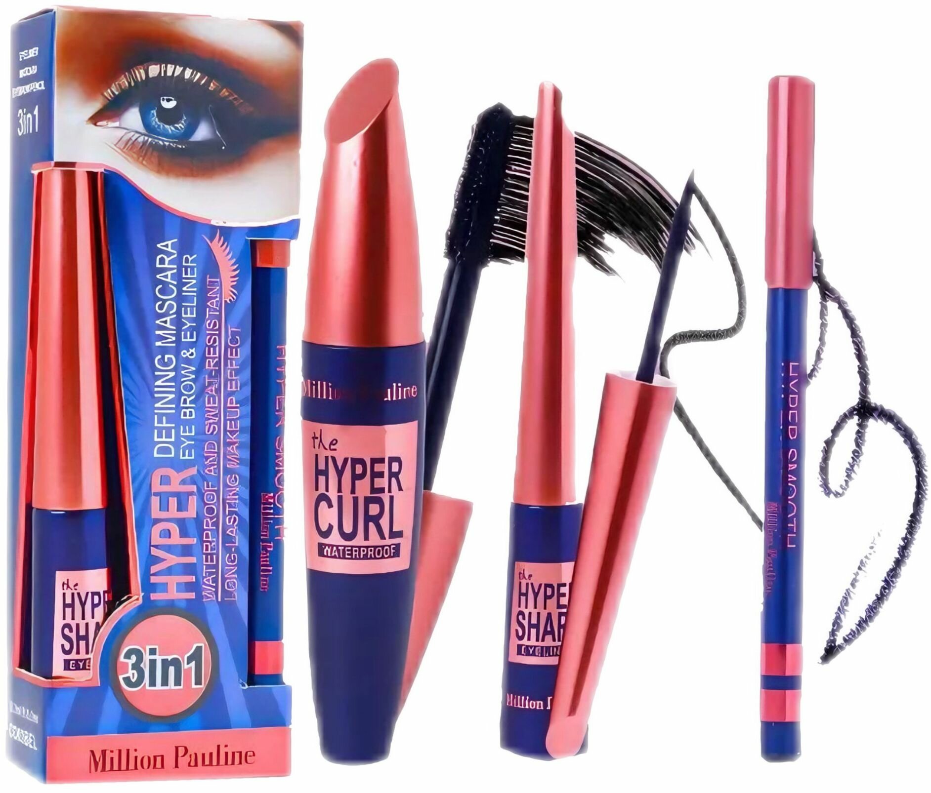 Тушь для ресниц 3 в 1 Тушь, Подводка, Карандаш