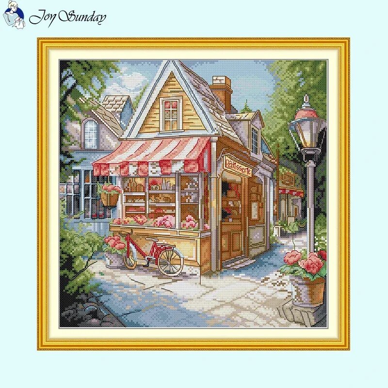 Набор для вышивки крестом Joy Sunday Пейзаж 14 16 11CT 16CT White cloth