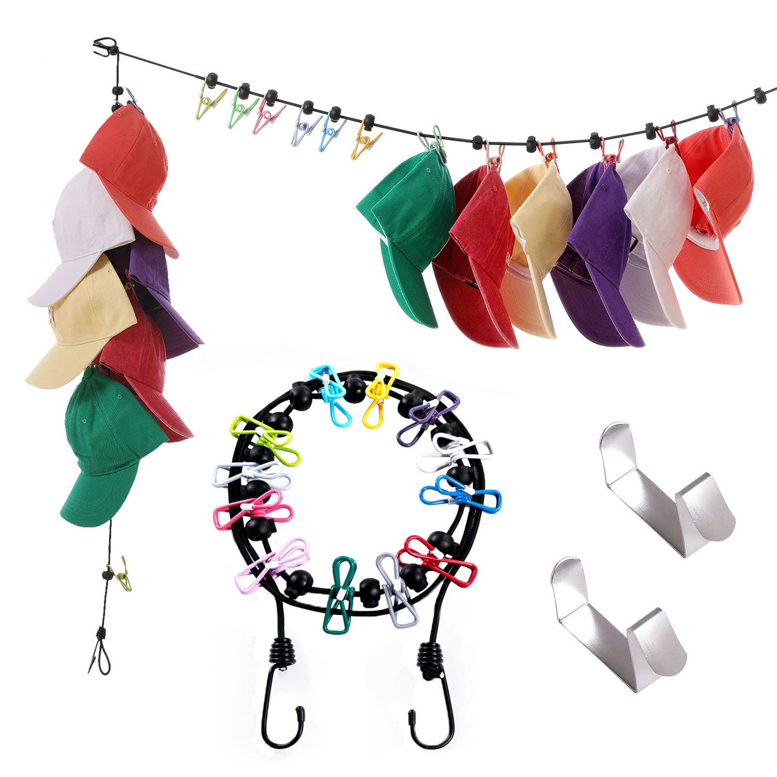 Стойка для шапок и органайзер, Стойка для бейсбольных кепок, Стойка для шапок, Стойка для шапок над дверью, Стойка для шапок на дверь, Стойка для шапок в гардеробе, держивает до 12 кепок, подвесной крючок над дверью, подходит для большинства жилых дверей