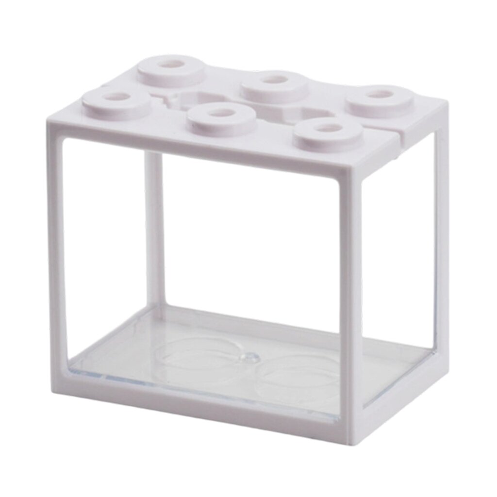 Настольный маленький аквариум с наложением betta с 6 отверстиями, высокая прозрачность-белый