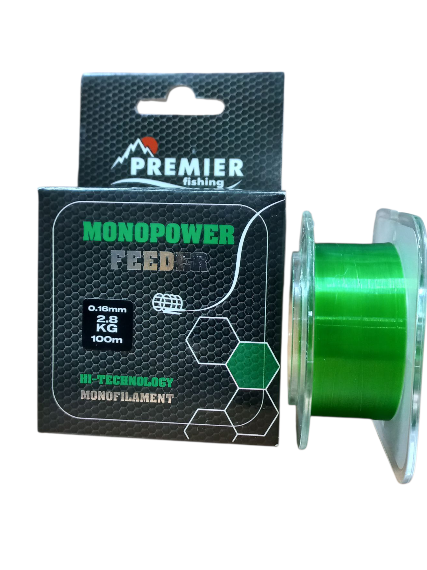 Леска MONOPOWER FEEDER 0,16mm/100m Green Nylon (PR-MF-G-016-100) Premier Fishing