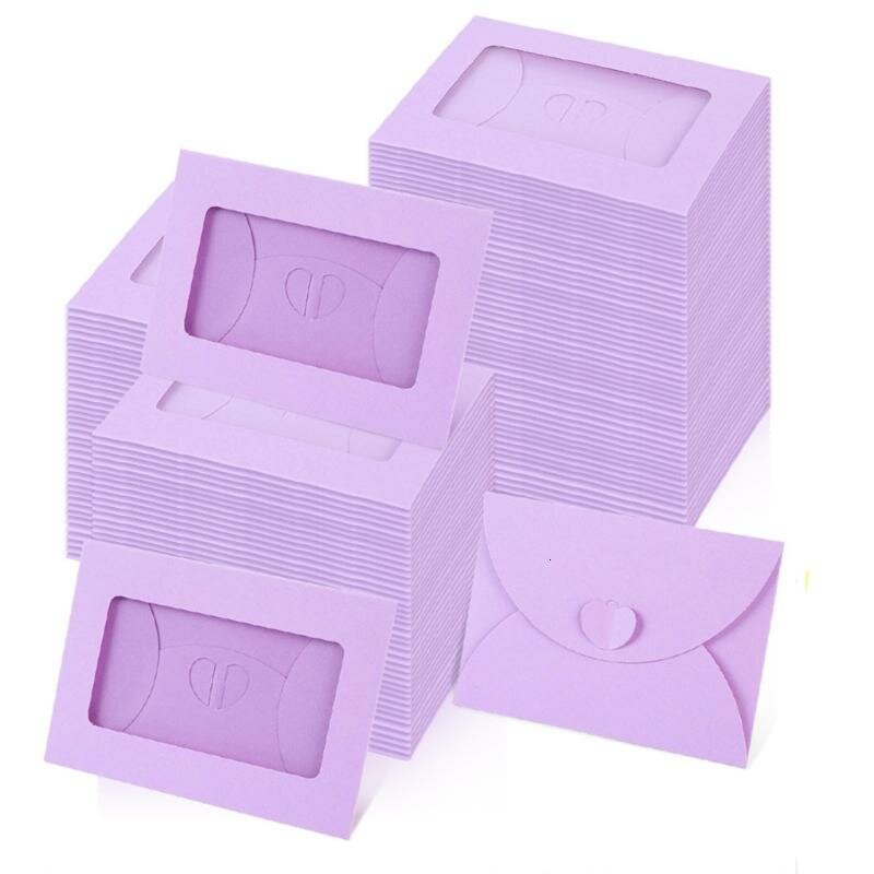 Цветные конверты 10x7 см, 50 шт, Фиолетовый