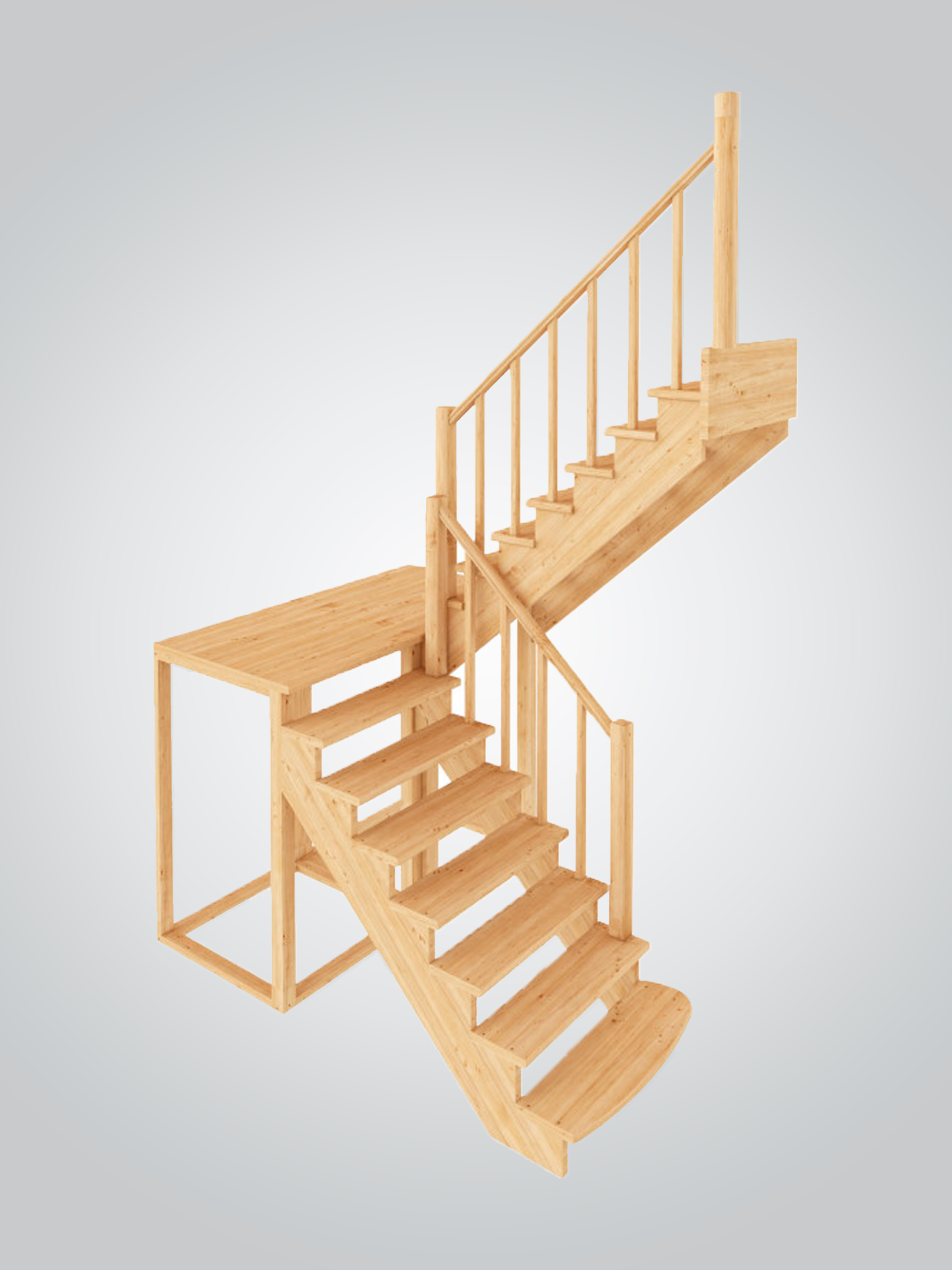 Лестница на второй этаж К-104м Правая