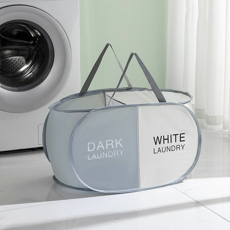 Корзина для белья с отсеками для сортировки, складная корзина для хранения