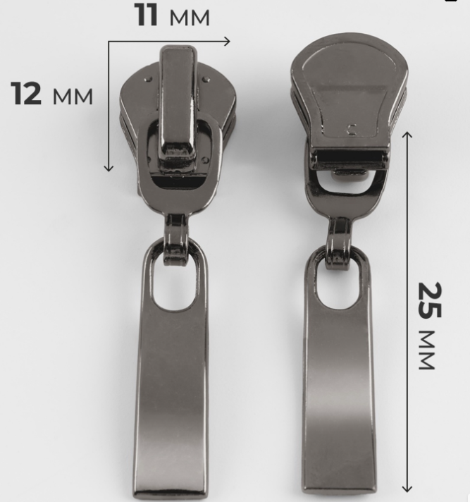 Замок к молнии трактор №5, ч-никель волна