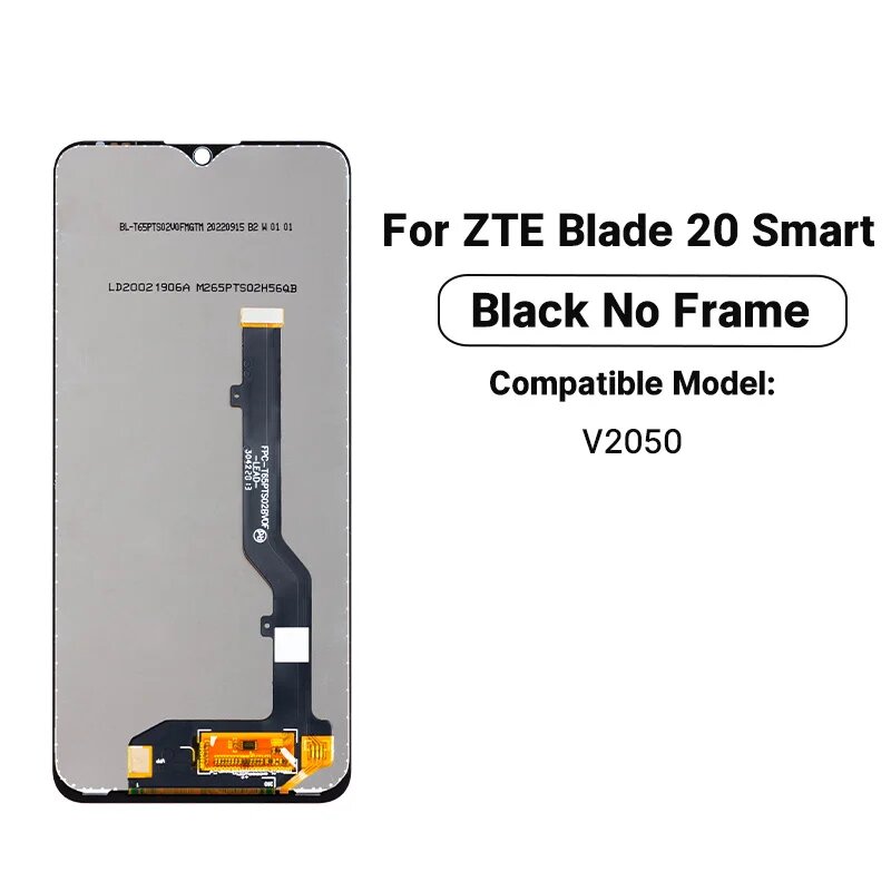 V1050 V2050 новый дисплей для ZTE Blade 20 Smart LCD кодирующий преобразователь сенсорного экрана в сборе для ZTE 20 Smart Pantalla