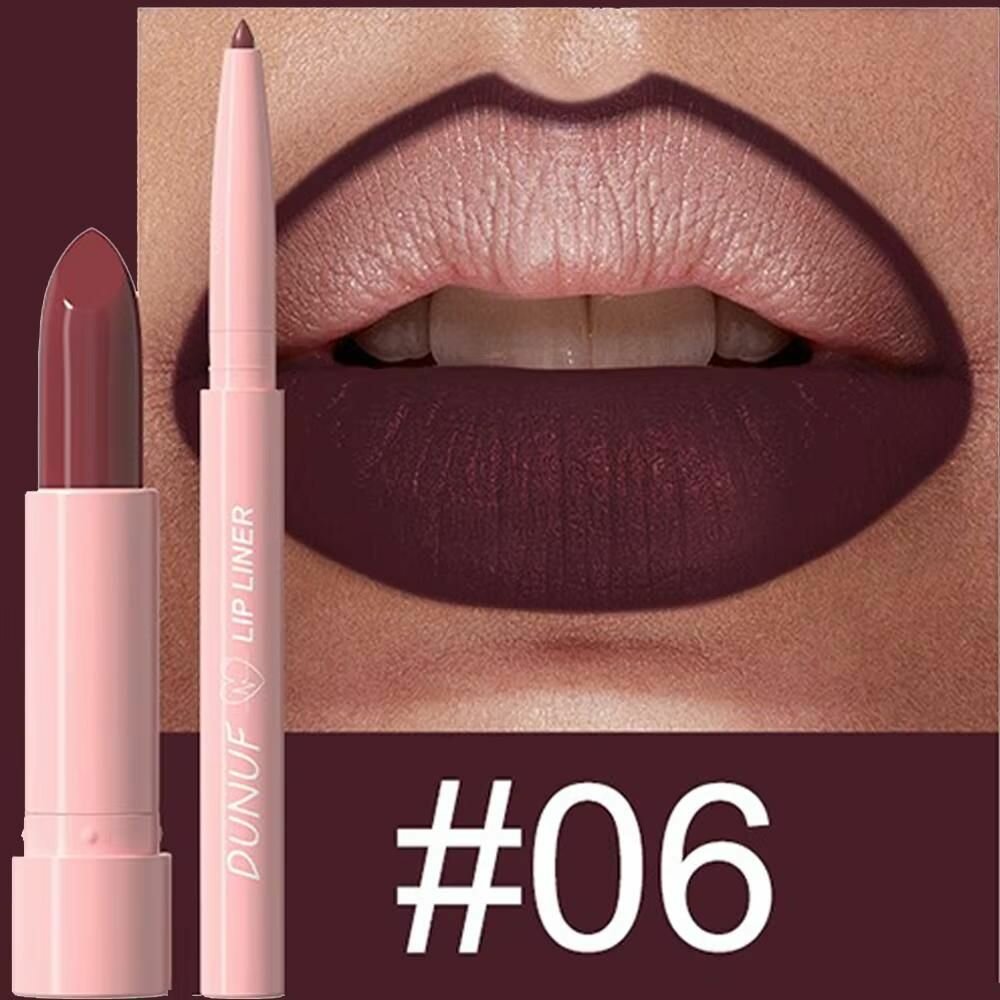 Долговечный матовый водонепроницаемый карандаш для губ, легко наносящийся.