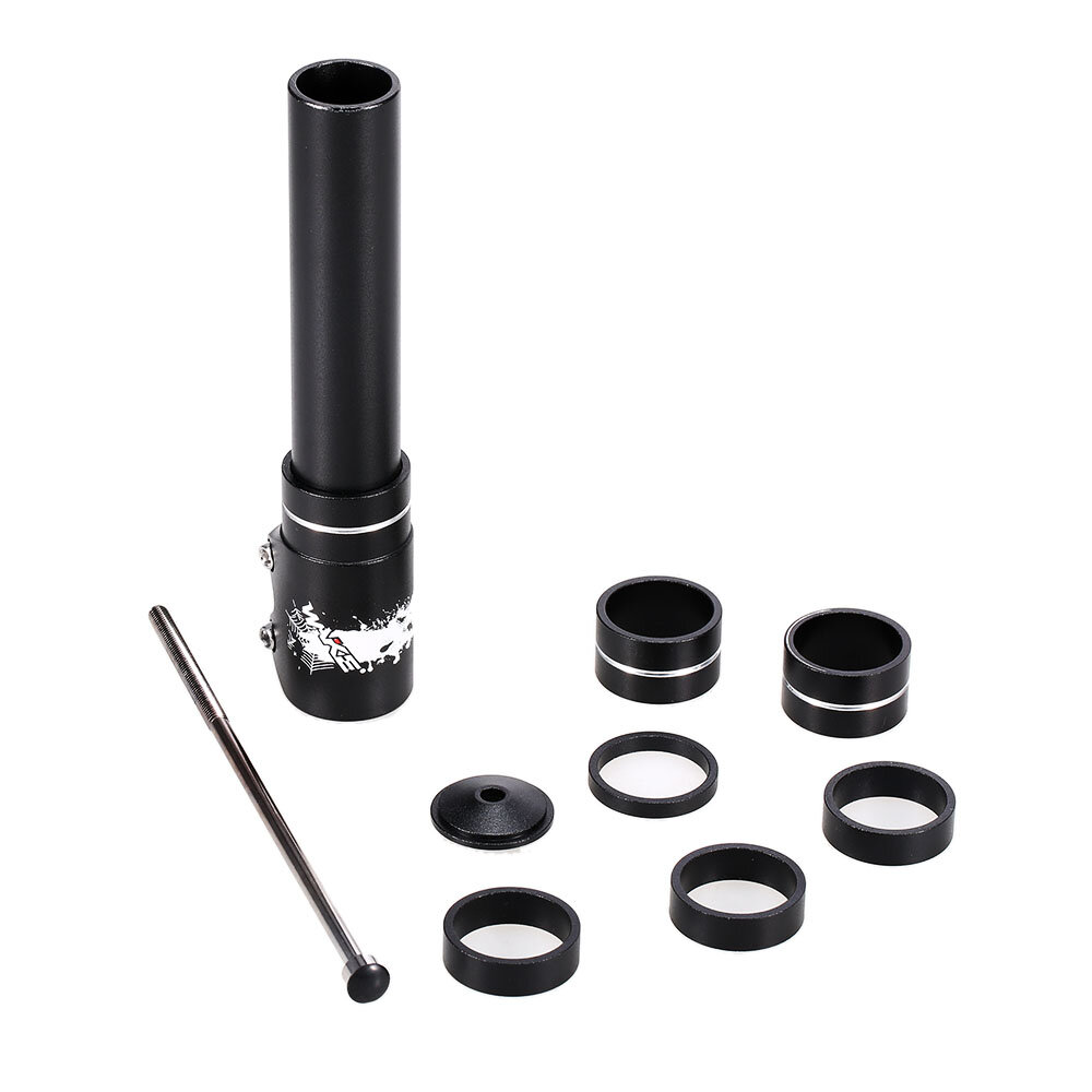 Удлинитель подножки велосипеда из алюминиевого сплава, адаптер для поднятия руля, для передней втулки 28,6 мм, длина 115 мм / 180 мм, комплект: 1 удлинитель, 3 прокладки 1 см, 1 прокладка 5 мм, 2 прокладки 2 см, 1 резьбовая штанга, 1 колпачок