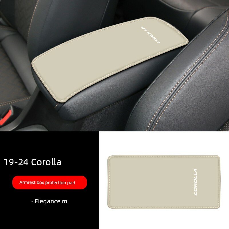 Премиум мягкая кожа подлокотника для Toyota Corolla 2019-2024, кремовый, 1 шт, нескользящее покрытие, легкая установка