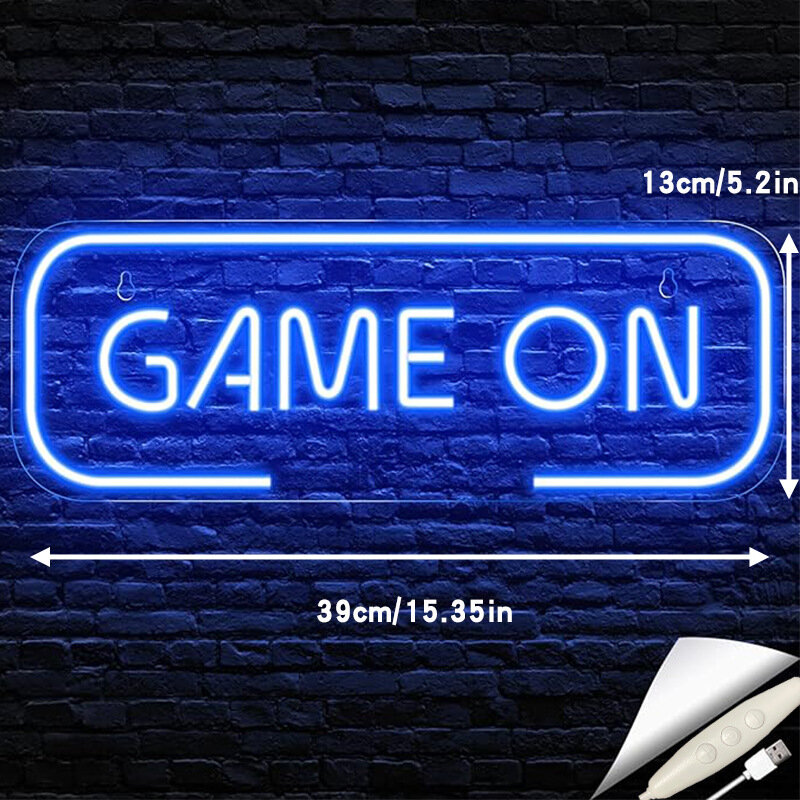 Контроллер игровой консоли Amazon Cross-Border с неоновой подсветкой, задняя панель, светодиодная лента, креативный логотип, декоративное освещение для спальни