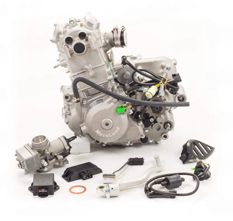 Двигатель 250см3 177MM NC250 (77x53,6) Zongshen 4 клапана/водянка, полный комплект+радиаторы