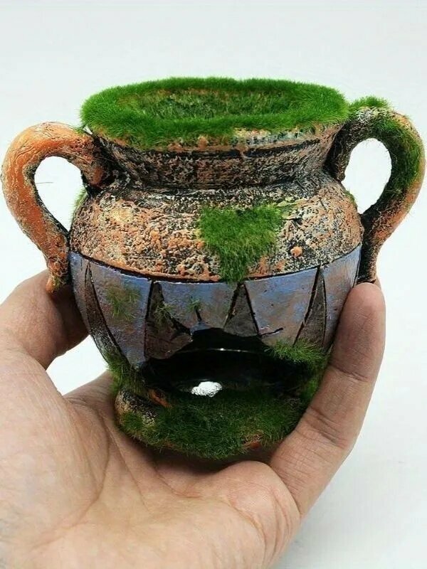 Эко-укрытие для нано-аквариума, нетоксичная смола с естественным мхом для укрытия мальков, 1 шт