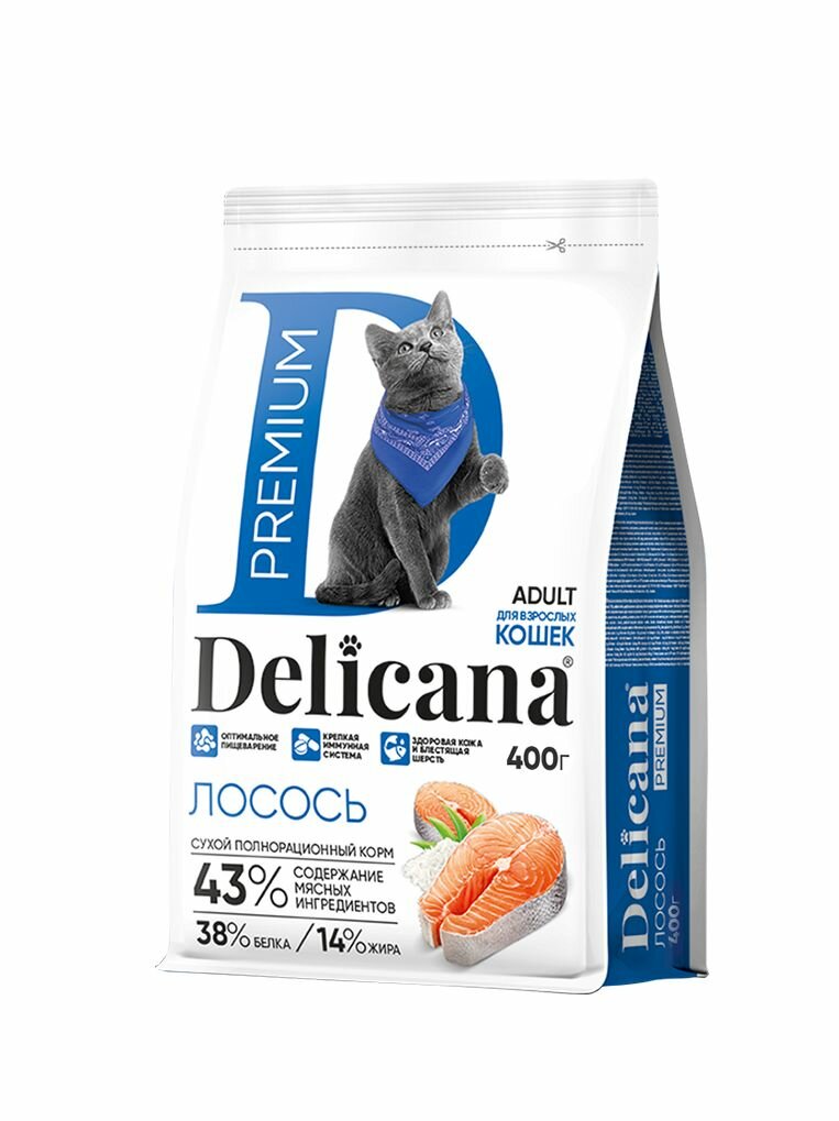 Сухой корм для кошек Delicana 400 г Лосось