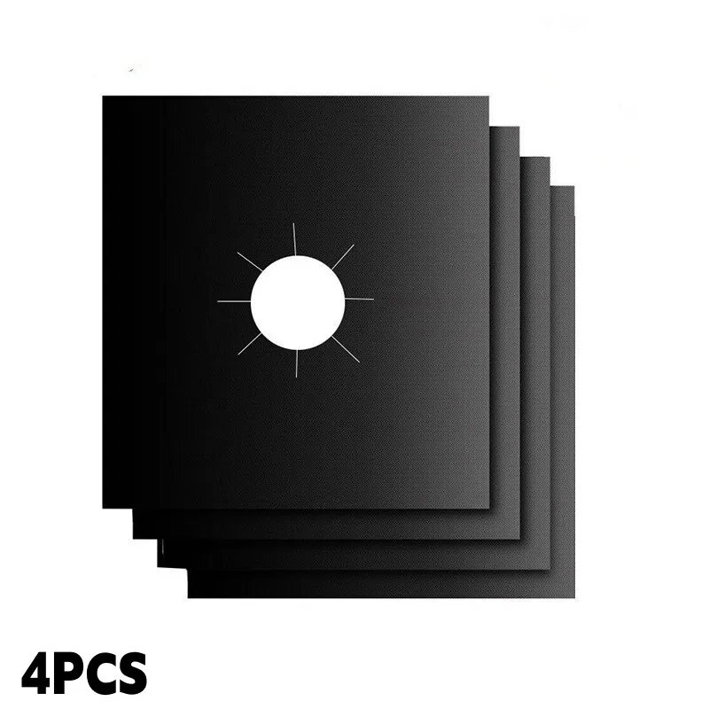 Защитные чехлы для газовой плиты Черный, Black 4PCS