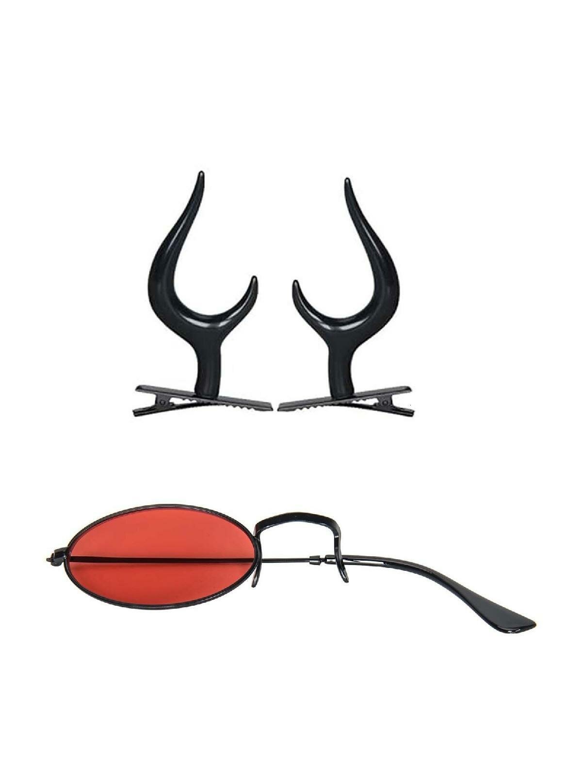 Рога дьявола, зажим для волос, монокль с цепочкой, аксессуары для косплея Аластора, - D