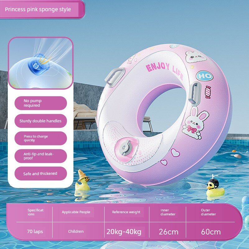 Swimming Ring for Adults and Children, Thickened Anti-Rollover Life-Saving Equipment for Men and Women,