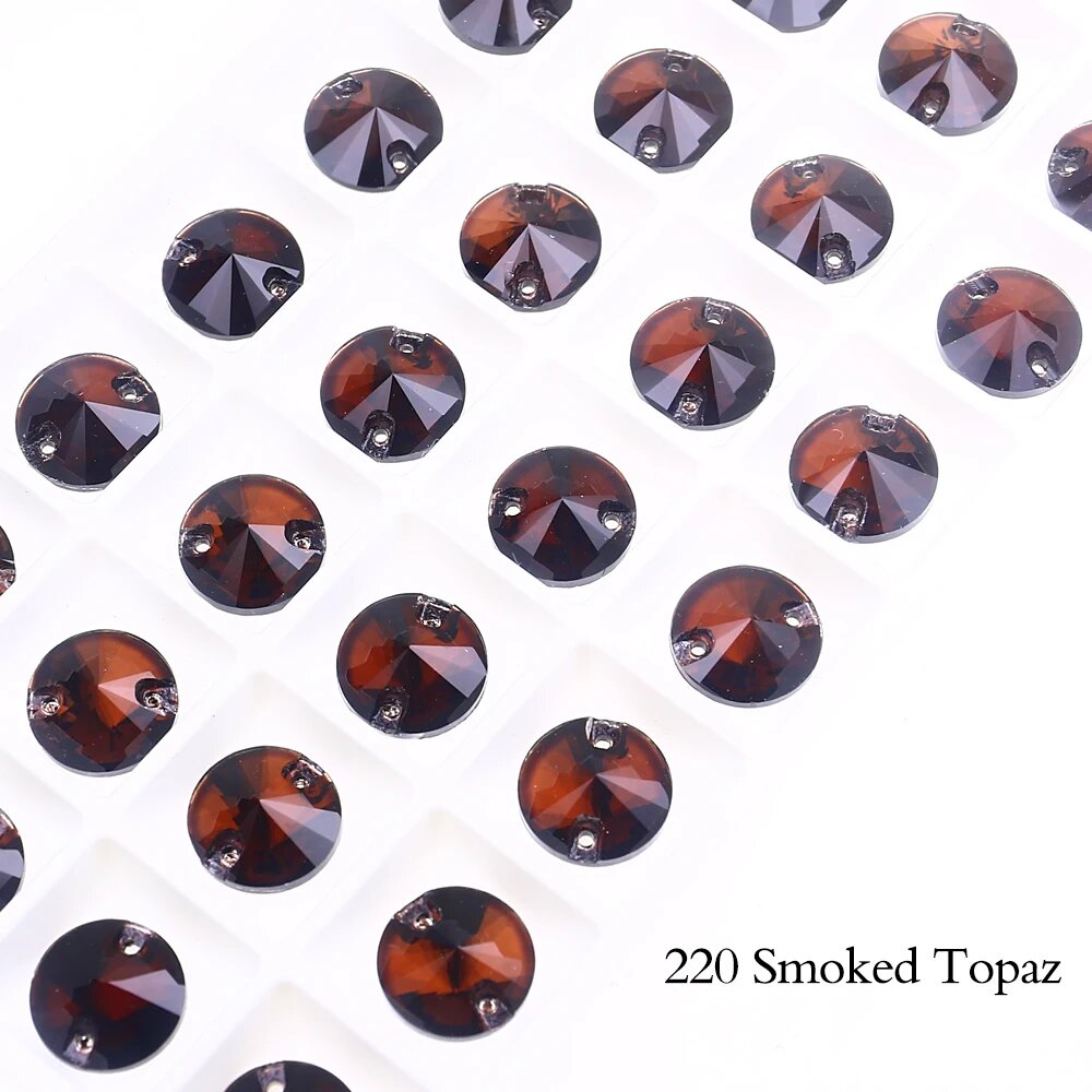 Стразы 220 Smoked Topaz круглые плоские