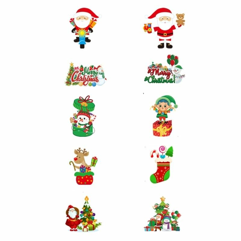 10 шт, Рождественские украшения, дверные подвесные баннеры-3