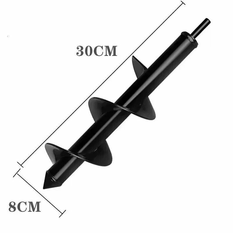 Бур спиральный 8x30см, черный