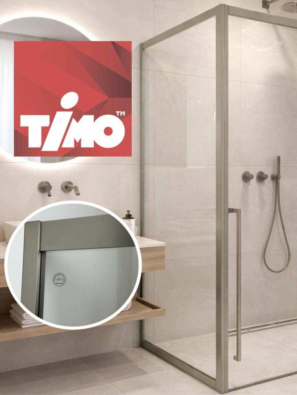 Торцевое стекло к душевой двери TIMO T61