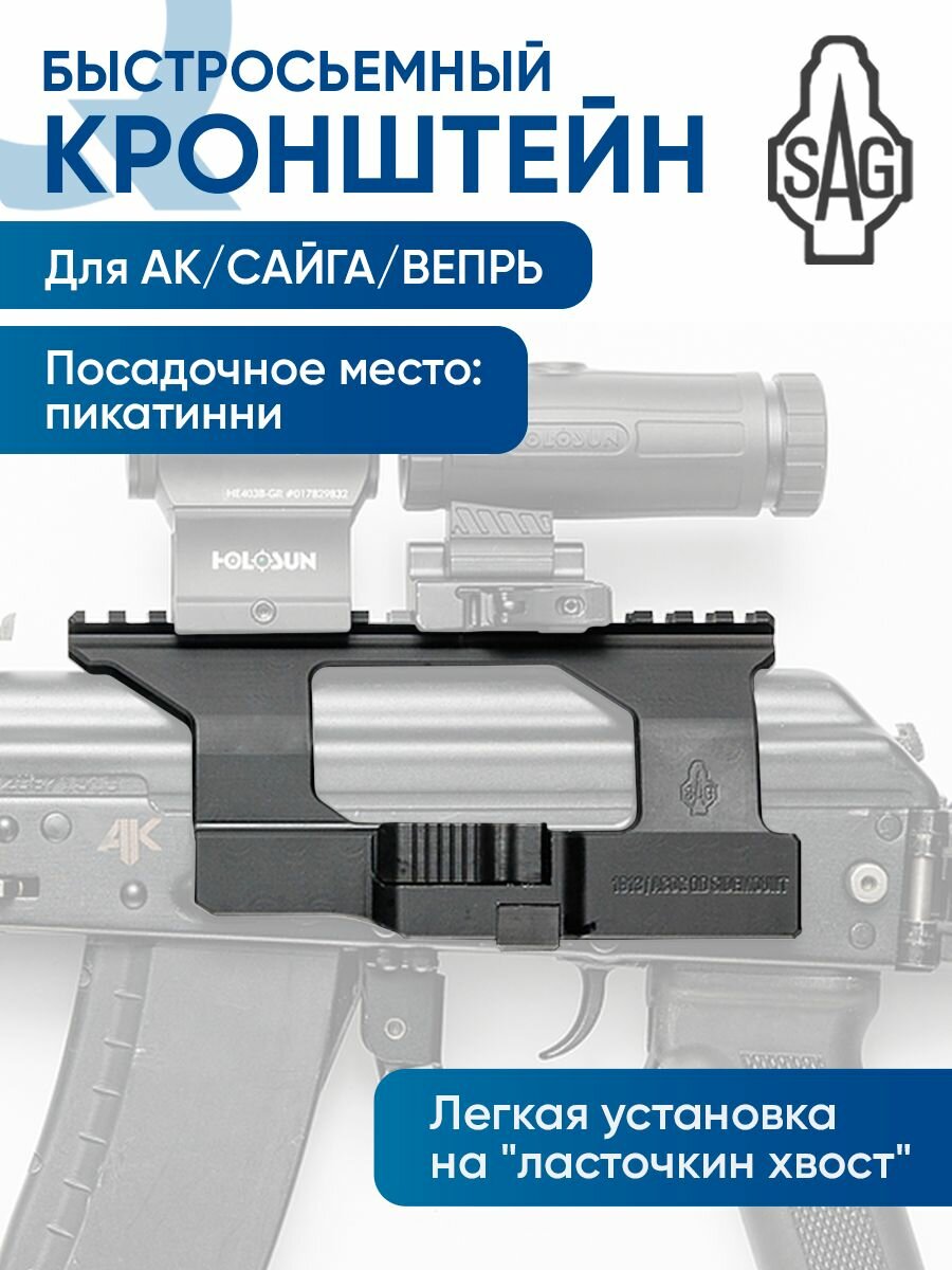 Кронштейн SAG S20018 боковой быстросъемный Picatinny/ACOG для /Сайга