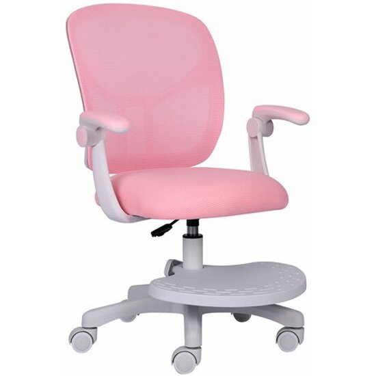 Кресло детское Brabix "Toy MG-205" с подставкой для ног, сетка/ткань TW, розовое