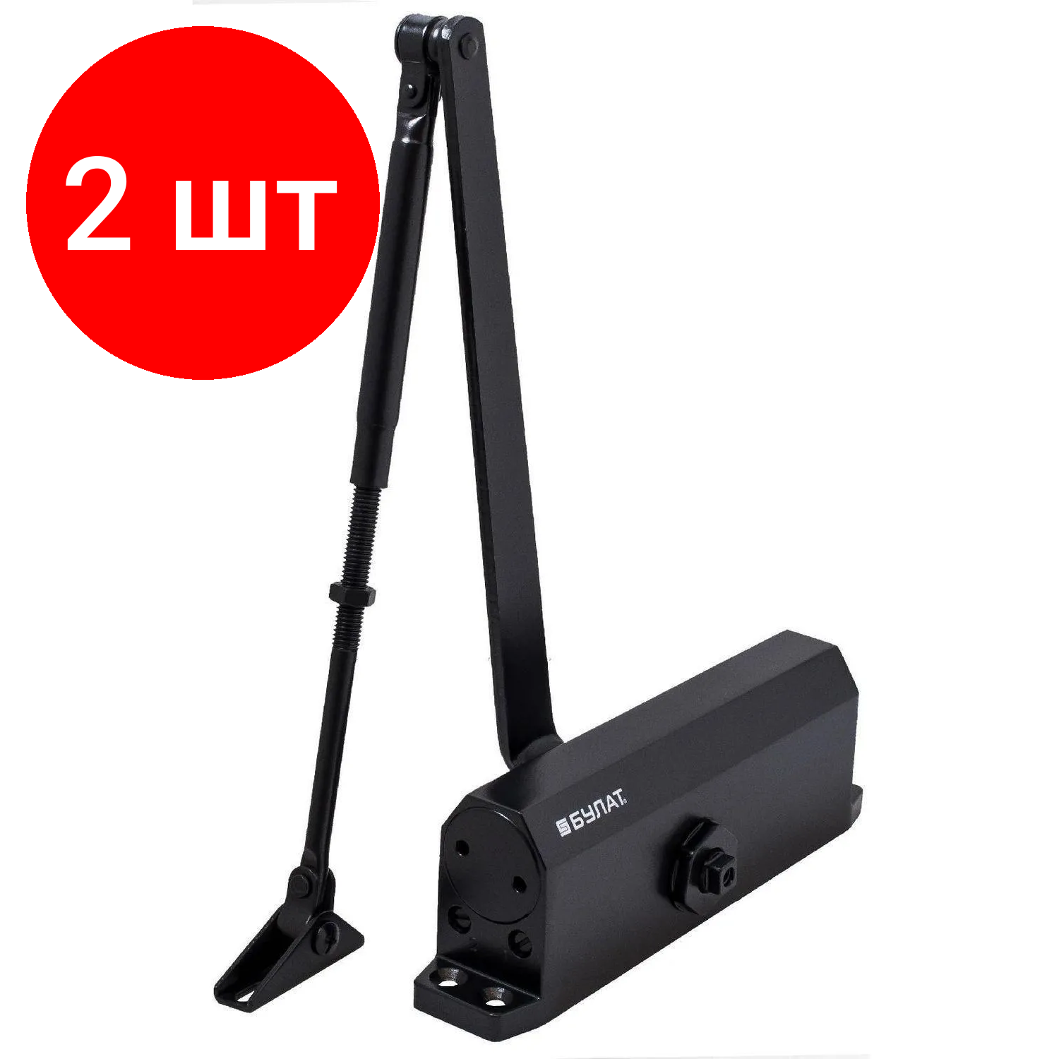 Комплект 2 штук, Доводчик булат ARCTIC ДД 504/5 A-B, дверной, (80-150 кг), черный