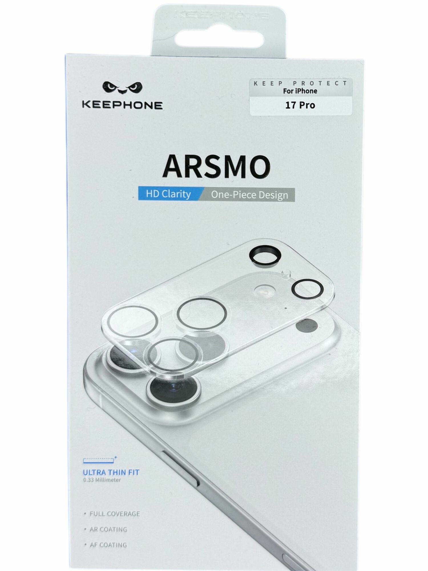 Защитные Линзы KEEPHONE ARSMO на всю камеру для телефона iPhone 17 Pro, PREMIUM camera lens, цвет Transparent (прозрачные)