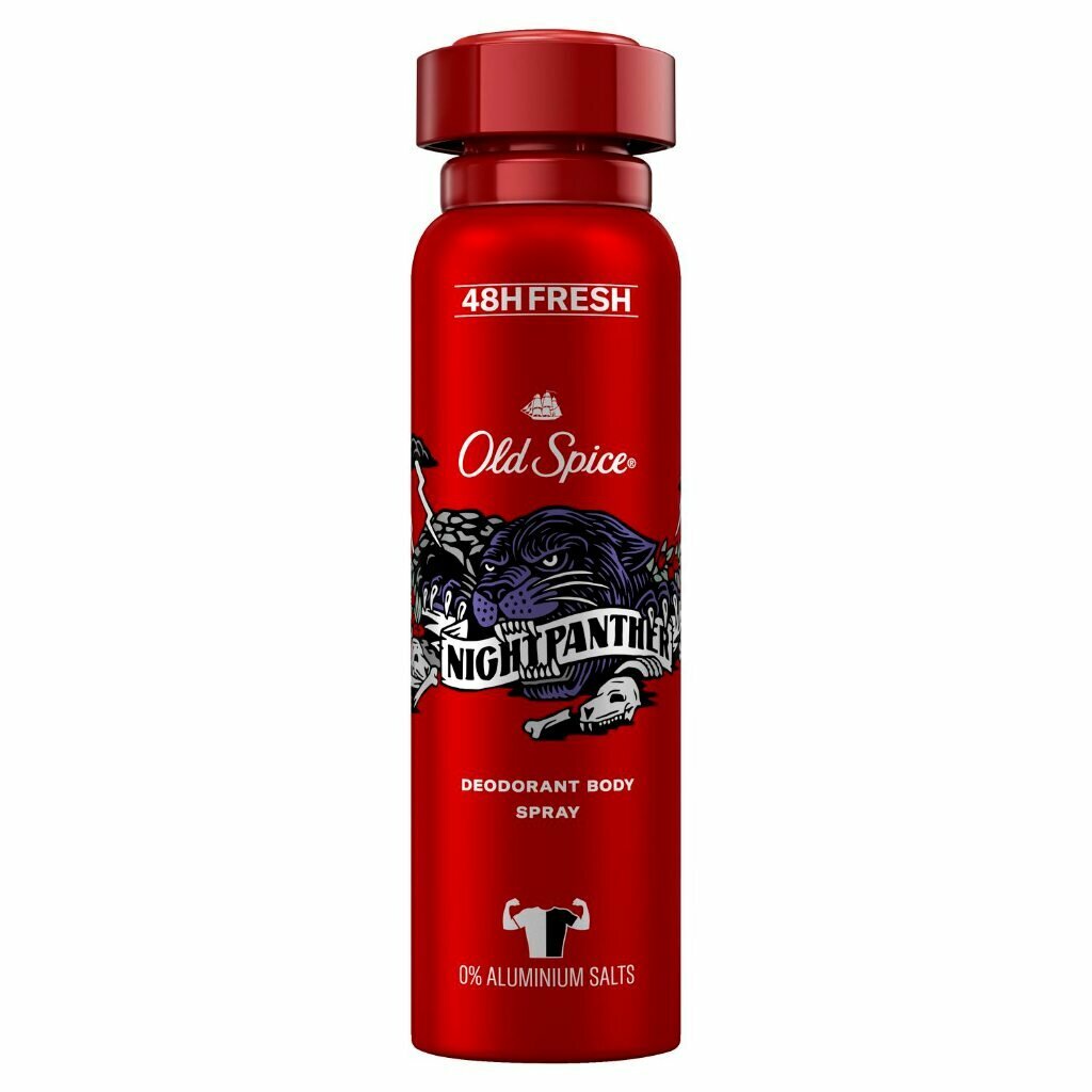 Мужской дезодорант-спрей Old Spice Nightpanther, 150 мл, защита от запаха на 48 часов, без солей алюминия, парфюмированный