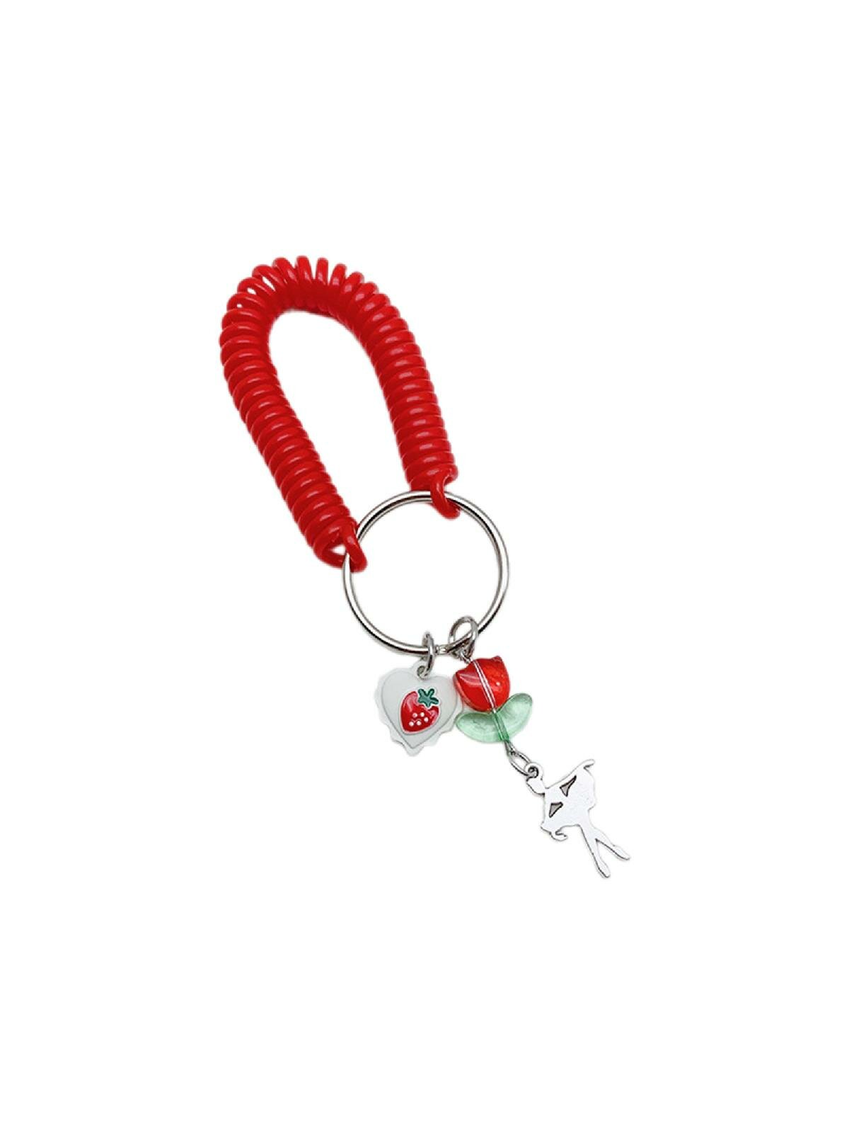 Модный пружинный брелок для сумки, красочный брелок для мобильного телефона