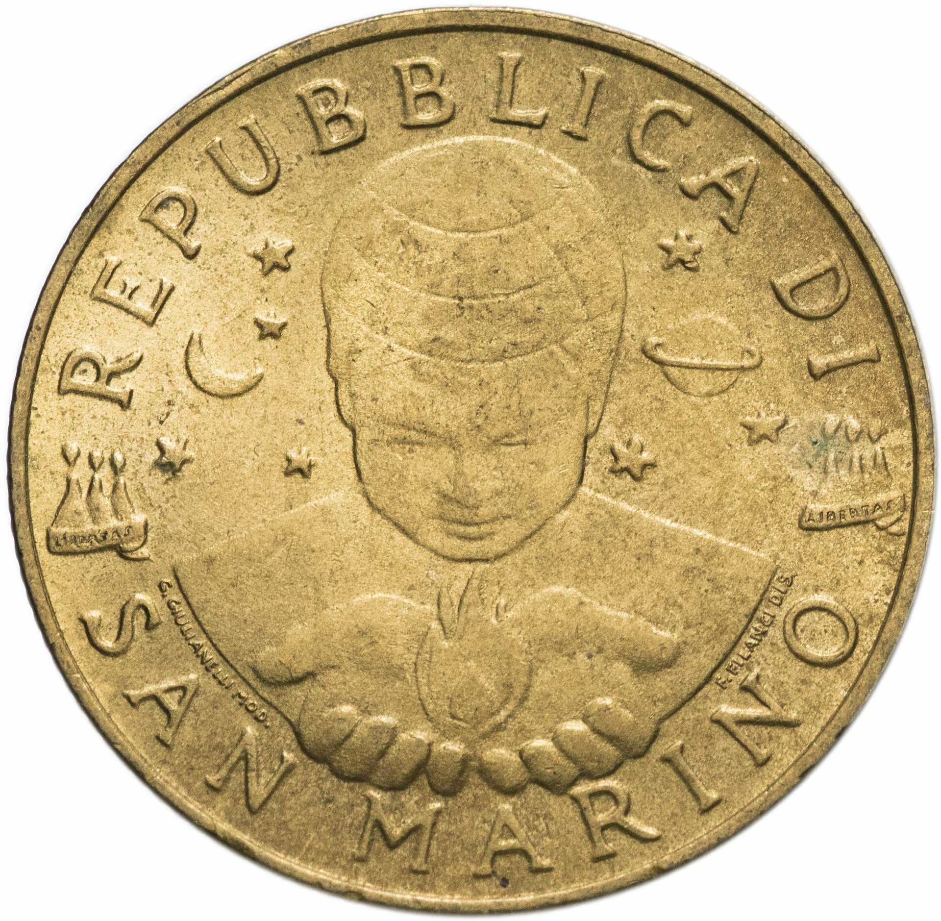 Сан-Марино 200 лир 1997, в сохранности XF-AU