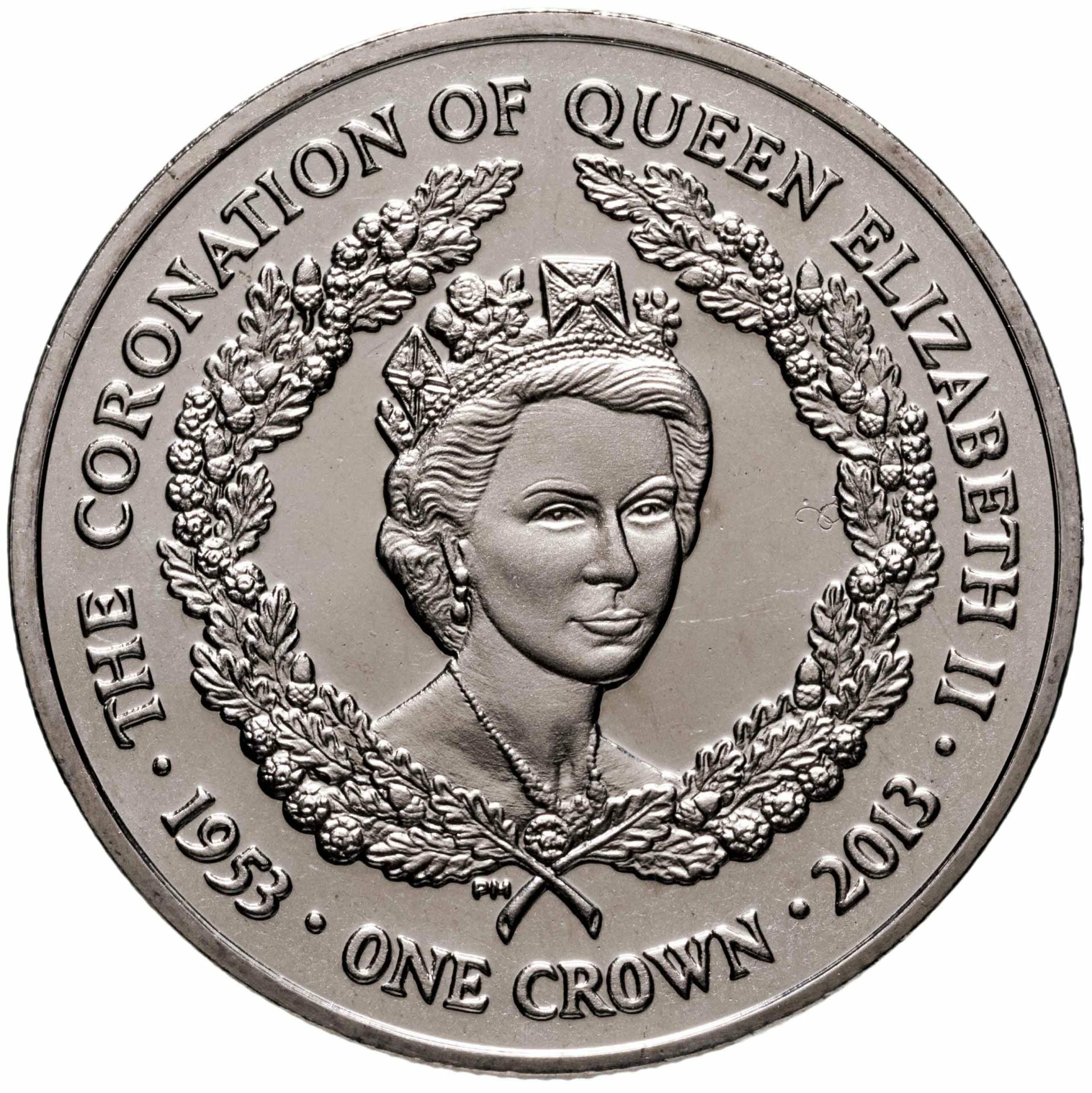 Фолклендские острова 1 крона crown 2013 "60 лет коронации Королевы Елизаветы II", Мельхиор медь-никель, в сохранности UNC