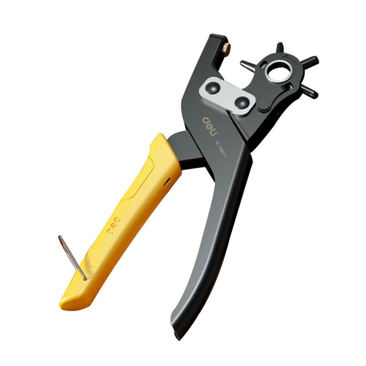 Просекатели Deli Револьверный дырокол для кожи 6-в-1 Deli DL108011 диаметр пуансона: 2, 2,5, 3, 3,5, 4, 4,5 мм, сталь Cr-V уц-2-2