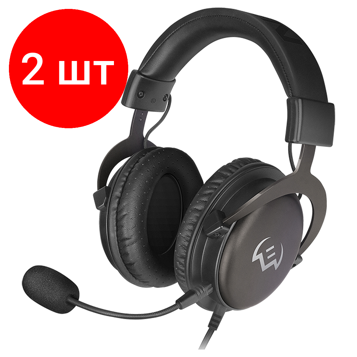 Комплект 2 шт, Наушники с микрофоном Sven AP-G999MV (с регулятором громкости), 2.2м, съемный микрофон, серый