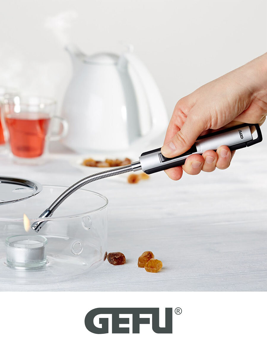 Зажигалка газовая с удлинителем Gefu Курво, 26 см, металл, пластик