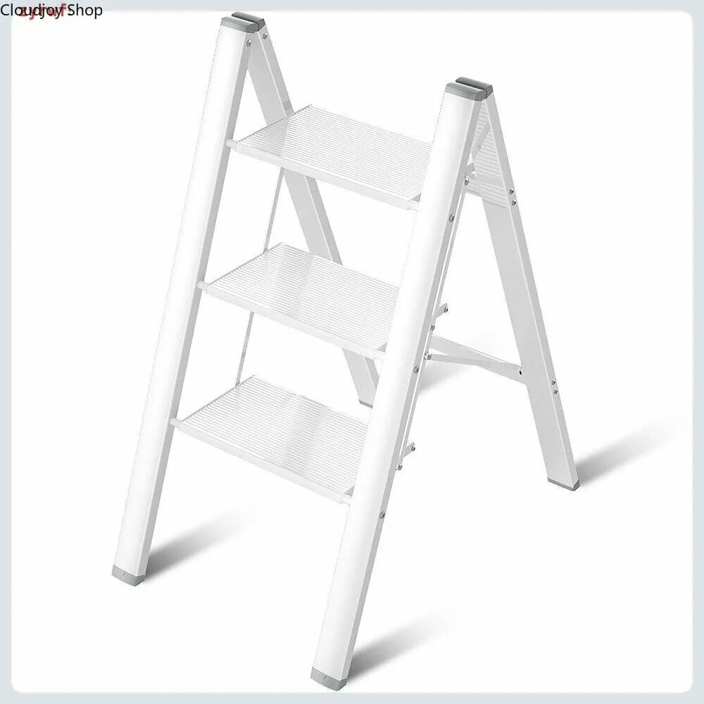 Белая алюминиевая лестница для кухни и улицы