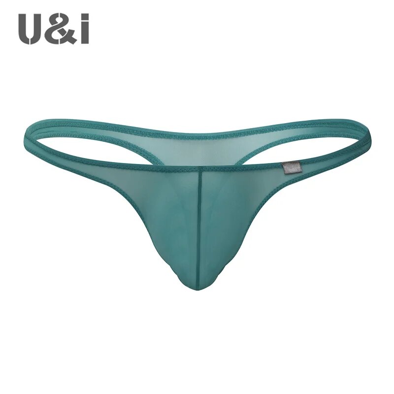 Мужские стринги U&I ультратонкие прозрачные XL, Бирюзовый, Бирюзовый
